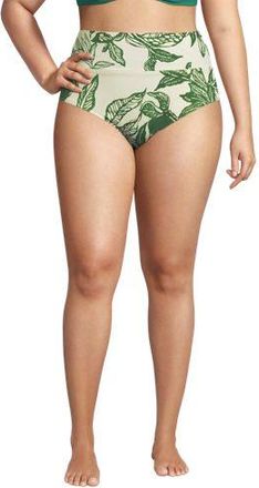 Lands End Bikinihose zum Umschlagen, High Waist,, Damen, Größe:52 plus, Weiß, Elasthan/Nylon-Mischung, by Lands End