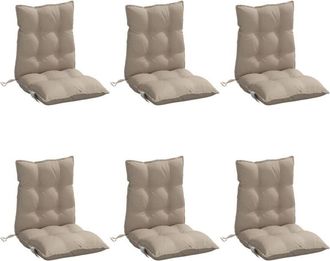 vidaXL Coussins de chaise &agrave; dossier bas lot de 6 taupe tissu oxford vidaXL