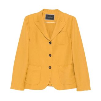 Fabiana Filippi Blazer droit en lin m&eacute;lang&eacute; - Femme - Vestes - Jaune - Taille: 36 FR