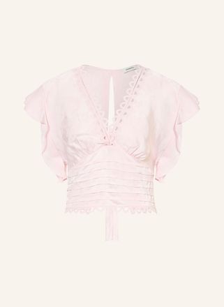 Sandro Sandro Blusenshirt Aus Jacquard Mit Volants pink