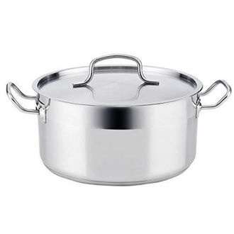 Quid Azzero Casserole en Acier Inoxydable 28 x 13,5 cm - 7,9 l en Acier Inoxydable, Compatible vitroc&eacute;ramique, Convient &agrave; linduction 100% hygi&eacute;nique