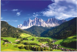 Artland ARTland Wanddeko Wandbild Alu Verbundplatte f&uuml;r Innen & Outdoor Bild 120x80 cm Alpenbilder Landschaft Berge S&uuml;dtirol Gebirge Alpen Natur U1YX