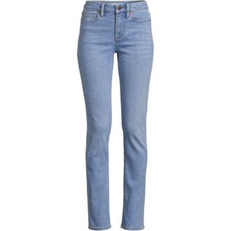 Lands End Straight Fit Recover Jeans Mid Waist, Damen, Größe:40 81 regular, Blau, Elasthan/Baumwoll-Mischung/Polyester-Mischung, by Lands End
