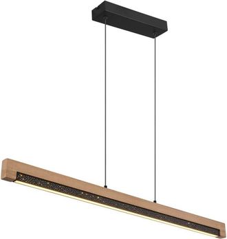 Globo Lighting Suspension design Starla noir avec bois 85cm - 67849H