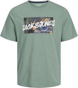 Jack & Jones Jack & Jones JJHAWAII Shape Tee SS Crew Neck LN T-Shirt pour Homme, Iceberg Green, L