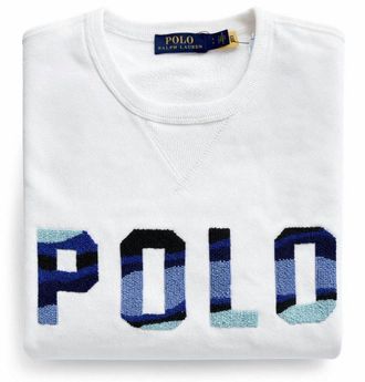 Polo Ralph Lauren Sweatshirt Damen Pullover mit besticktem Perlen Bead Logo Authentifizierung per Ralph Lauren QR-Code m&ouml;glich