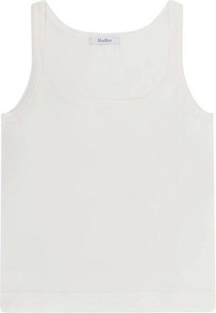 Max Mara Femme, Tops, Blanc, Taille: 38 FR Top Sans Manches &agrave; Encolure Ronde