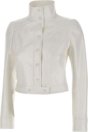 Courr&egrave;ges Femme, Vestes, Blanc, Taille: 36 FR Veste Vinyle R&eacute;&eacute;dition