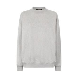 Roberto Cavalli Femme, Sweatshirts et sweats à capuche, Gris, Taille: 36 FR SweaT-shirt à Col Montant Brodé