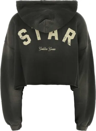 Golden Goose Womens Slate Cotton Sweatshirt Charcoal Exterior: Felpe Sweater