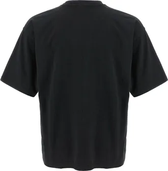 Diesel Flocked Logo Cotton T-Shirt - Black