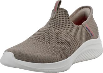 Skechers Damen Ultra Flex 3.0 Cozy Streak Sneaker, Taupe Strickbesatz, 42 EU