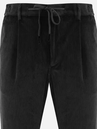 Tagliatore Mens Trousers Pnewman Stretch Cotton Velvet Black