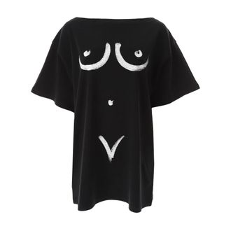 Moschino T-Shirt mit Interlock-K&ouml;rperdruck - - Tops - Damen - Schwarzk - M