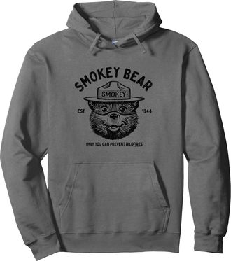 Giant Step Design Co. Vintage Smokey Bear Logo Only You Can Prevent Wildfires Pullover Hoodie