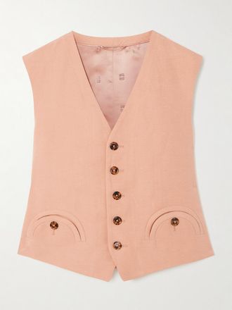 Blazé Milano Gilet En Soie Et Lin Mélangés Flica Feral - Rose