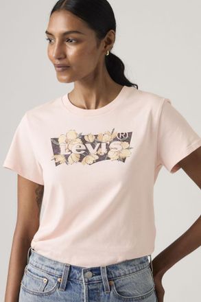 Levi's T Shirt Graphique Perfect - Femme - Orange / Blake Brushstroke French Vanilla - 2XS