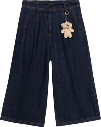 Oltre Femme, Shorts, Bleu, Taille: 46 FR Bermuda en jean avec breloque