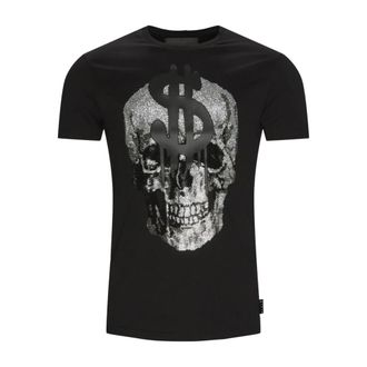 Philipp Plein Logo Strass T-shirt - - Tops - Herren - Schwarzk - S