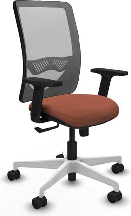 Piqueras y Crespo B&uuml;rostuhl mit R&uuml;ckenlehne aus Netzgewebe mit 2D-Armen, h&ouml;henverstellbare Lendenwirbelst&uuml;tze, ausgestattet mit 3 Positionen und Schneideschaum, Grau/Br