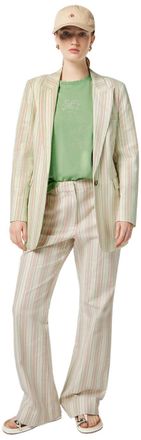 Scotch & Soda Damen Lurex Cotton Blend Single Breasted Casual Blazer, Lurex Linen Stripe, XL EU