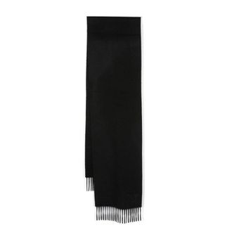 Max Mara Schwarzer Kaschmir Bestickter Logo Schal - - Accessories - Damen - Schwarzk - ONE SIZE