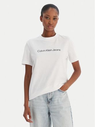 Calvin Klein Jeans T-Shirt A- Inst. Logo Classic LV047C912G Weiß Regular Fit
