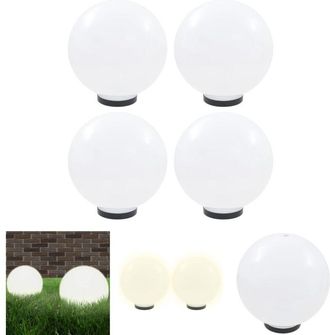 vidaXL The Living Store LED-Gartenleuchten 4 Stk. Kugelf&ouml;rmig 30 cm pmma - led Gartenleuchte - Outdoor Beleuchtung - Gartendeko - Kunststoff Gartenlicht