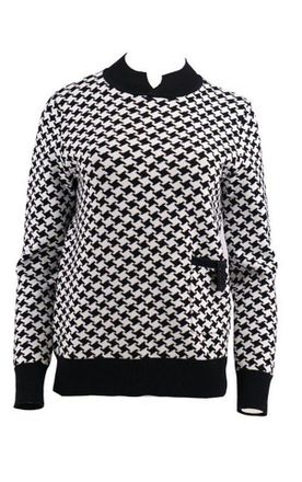 Passioni Strickpullover mit Hahnentritt-Muster