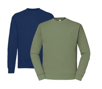 Fruit Of The Loom Herren 62-202-0 Set-IN Sweatshirts 1er/2er - 1x Navy, 1x Olive & 1x HLKauf Block - Gr&ouml;&szlig;e: XXL