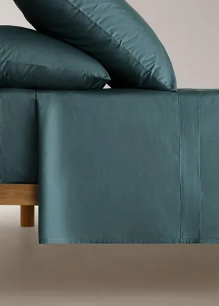 Mango Drap-housse percale de coton 200 fils lit 200 cm vert - Home - Lit 200 cm - MANGO HOME