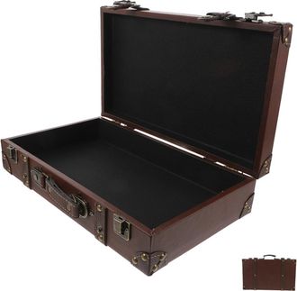 SOLUSTRE Vintage-holzkoffer Groß Mit Griff Dekorative Aufbewahrungskiste Altmodischer Koffer Für Ladenauslagen Retro Holzkiste Für Kleidung Und Gegenstände Vin