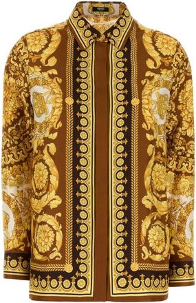 Versace Femme, Blouses et Chemises, Multicolore, Taille: 36 FR Barocco Silk Shirt