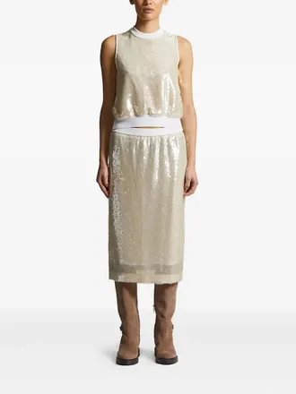 PESERICO Womens Sequin-Embellished Sleeveless Top Aw25 W