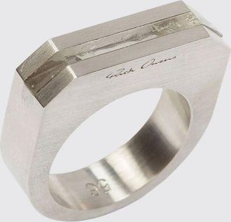 Rick Owens Bague Hollywood en laiton chrom&eacute; avec cristaux et logo grav&eacute;
