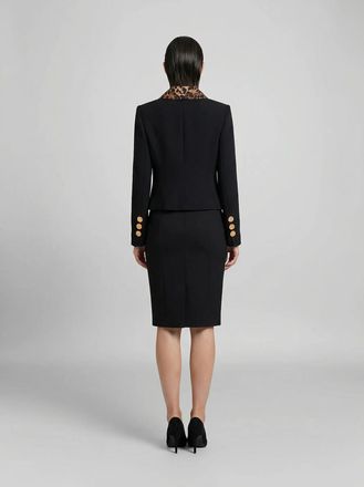 Dolce & Gabbana Womens Black Metallic Fibre Full-Length Jacket Clothing