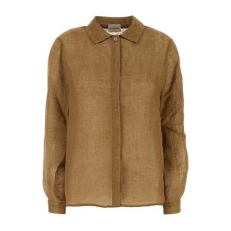 Le Kasha Femme, Blouses et Chemises, Brun, Taille: 40/42 FR Sanbu Shirt