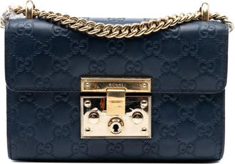 Gucci Hobo Bags - Small Guccissima Padlock Crossbody - Gr. unisize - in Blau - f&uuml;r Damen