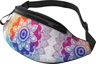 Generic Mit Rei&szlig;verschluss H&uuml;fttaschen Mandala-Druck Brustbeutel H&uuml;fttaschen Sporttasche F&uuml;r Outdoor Aktivit&auml;ten Spazieren 14X35Cm