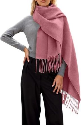 Generic &Eacute;charpe dhiver luxueuse et douce pour une &eacute;charpe enveloppante &eacute;paisse et confortable, cache-cou &eacute;l&eacute;gant, Rose clair, taille unique