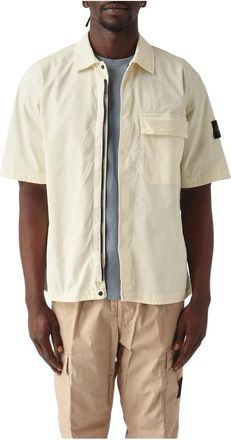 Stone Island Homme, Chemises, Beige, Taille: S Overshirt M/C