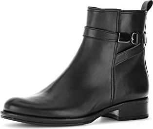 Gabor Femme Bottines, Dame Bottes de Motard,Semelle intérieure Amovible,Botte de Motard,Bottes,Demi-Bottes,Plat,Noir (Schwarz) / 27,40 EU / 6.5 UK