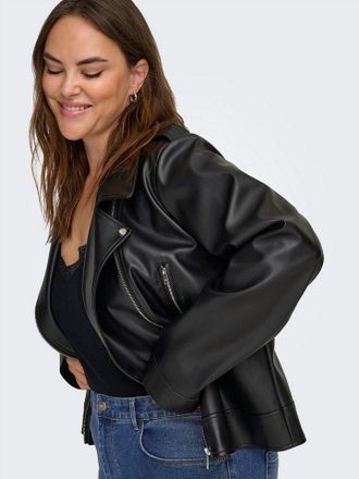 Only Carmakoma Lederjacke CARCARMEN FAUX LEATHER BIKER OTW NOOS