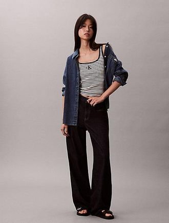 Calvin Klein D&eacute;bardeur c&ocirc;tel&eacute; encolure d&eacute;gag&eacute;e