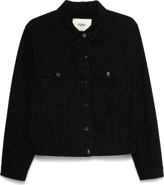 Fendi Jeansjacke mit FF-Motiv - Schwarz