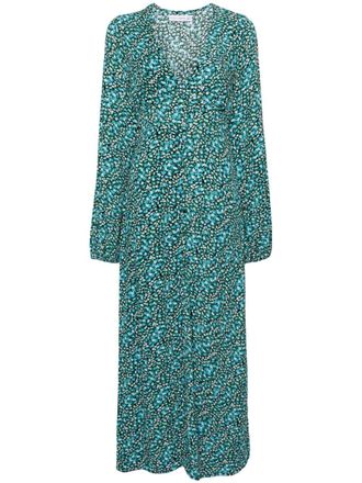 Faithfull The Brand robe mi-longue Venados &agrave; fleurs - Bleu