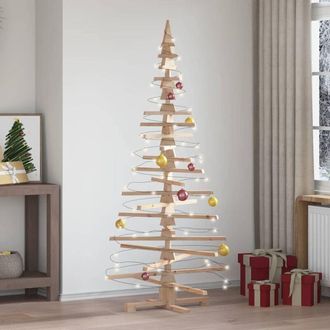vidaXL Weihnachtsbaum Holz zum Schm&uuml;cken 180 cm Massivholz Kiefer vidaXL