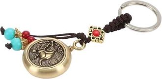 Generic Porte-cl&eacute;s en laiton avec douze porte-cl&eacute;s pouvant tourner et transporter des pendentifs en laiton pour attirer la richesse et la richesse sangle de p