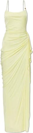 Versace Femme, Robes, Jaune, Taille: 38 FR Longue Robe &agrave; Bretelles