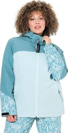 Ulla Popken Damen große Größen Übergrößen Plus Size HYPRAR Funktionsjacke, wasserdicht, Schneefang, Kapuze gletschergrün 58+ 831910705-58+